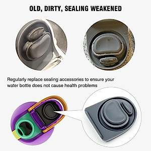 Wellavich Silicone Stoppers for Owala Free-Sip Water Bottle, 4 Pcs Top Lid Seal Replacement Plug Compatible with Owala Free-Sip 19/24/25/32/40oz, BPA-Free Bottle Cap Gasket Leak Proof Accessories