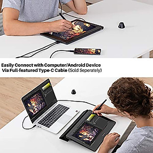 GAOMON PD1320 13.3 Inches Tilt Support Graphics Drawing Tablet with 86% NTSC Full-Laminated IPS Screen Pen Display-Gray