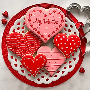 Heart Cookie Cutters 5-Pc. Set Made in USA by Ann Clark, 5", 4.25", 4", 3.5", 3"