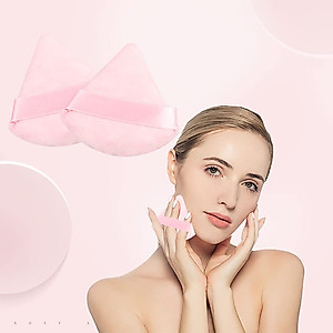 12 Pieces Triangle Powder Puff Setting for Face, Soft Velour Makeup Sponge, Pink