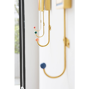 COLLECTIVE HOME - Monogram Wall Hooks, Wall Mounted Hooks for Hanging, Wood Letters for Wall Decor, Home-Bedroom-Livingroom Gold Decor, Decorative Wall Hangers for Coat, Scarf, Bag(P)