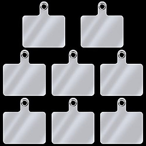 Cobee Universal Phone Tether Tab, Phone Lanyard Replacement Patches with Metal Ring Cell Phone Lanyard Tether Phone Case Lanyard Compatible with Cellphone Pads for Drop Protection (8pcs, Transparent)