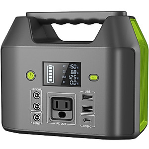 EnginStar 150W Small Solar Generator with 40W Solar Panel and Carry Bag, 6 Outputs 42000mAh Portable Charger Power Bank for Outdoor Home Emergency