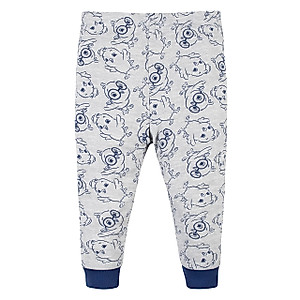 Canticos Unisex-Baby Boys' 4-Piece Snug Fit Cotton Pajamas, Grey, 18 Months