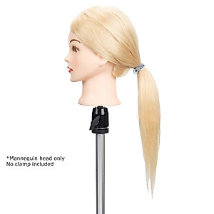 GEX 100% Human Hair Mannequin Head Blonde Training Practice Head for Styling Dying Cutting 613#Blonde (18”)