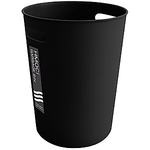 HMQCI Small Trash Can Round Plastic Wastebasket, Garbage Container Bin, 7.7"x10.2" (Black, 1.5 Gallons)