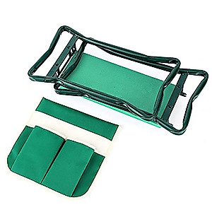 INMTIE 2-in-1 Garden Kneeler and Seat Gardening Chair Protects Your Kneesb Foldable Garden Bench Garden Stools Bench Comes with A Free Tool Pouch EVA Foam Pad (Green)