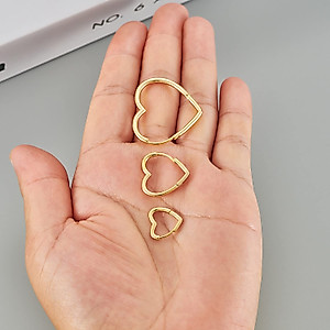 3 Pairs 14K Gold Plated Heart Hoop Earrings, Simple Large and Small Heart Hoop Earrings for Women, 3 Sizes Cute Huggies Earrings for Women Girs present, 1.3cm/2cm/3cm.