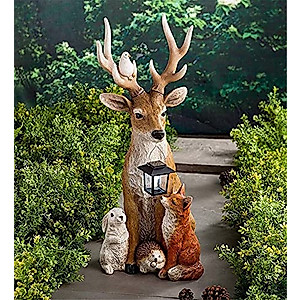 YANGXUE Solar Garden Light, Fawn Solar Light Garden Decor Statues, Solar Deer Statues Lamp, Resin Crafts Light Lantern,Garden Decor Ornament Used for Home,Yard, Patio Art Decorations