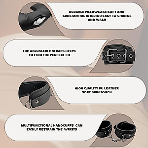 Sex Bondage BDSM Kit Restraints Set Adult Sex Toys, Leash Adjustable Hand Ankle Cuffs & Neck Pillow, SM Bed Slave Bondage Gear & Accessories for Couple Sex Games