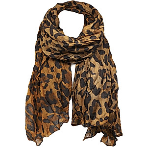 KMystic Classic Leopard Print Scarf (Classic Brown)