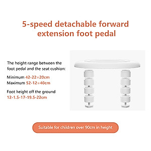 FCD Kids Desk Chair, Adjustable Height Study Chair with Adjustable Back Support, Thick Cushion Seat, Foldable Armrest and Adjustable Footrest (Blue)