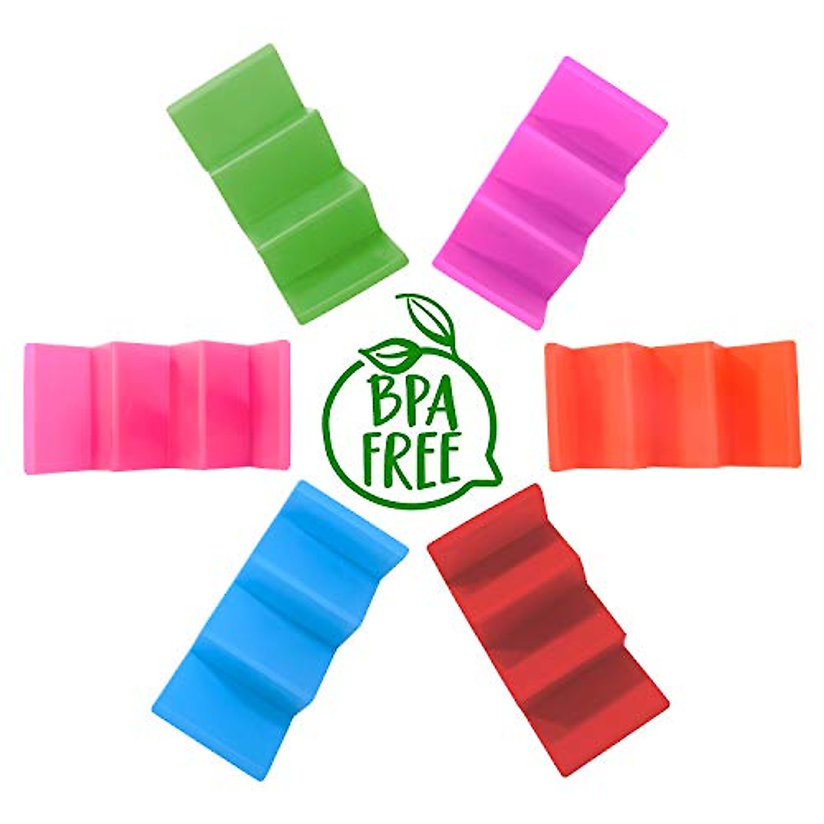 GINKGO Colorful Taco Holders set of 6, Large Taco Stand with Handle Each Can Hold 2 or 3 Tacos, BPA Free, Dishwasher and Microwave Safe