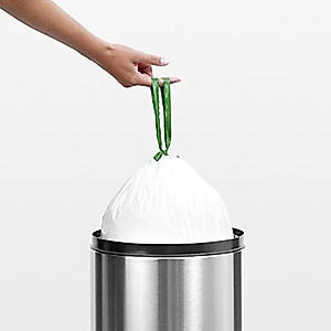Brabantia PerfectFit Trash Bags (Size G / 6-8 Gallon) Thick Plastic Trash Can Liners with Tie Tape Drawstring Handles (20 Bags)