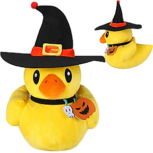 WinnerWhy Halloween Duck Stuffed Animals 11.81 Inch Huggable Soft Plush Animal Giant Stuffed Animals with Hat Plush Pillow Animal Doll for Birthday Gift Halloween Party