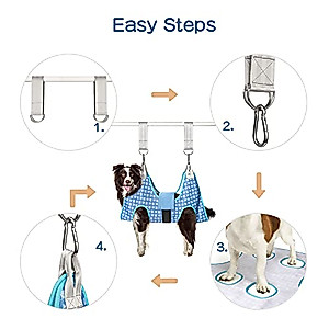 DoggyDobby Dog Grooming Hammock Harness, Pet Grooming Hammock for Cats & Dogs, Dog Sling for Nail Clipping/Trimming(Medium)