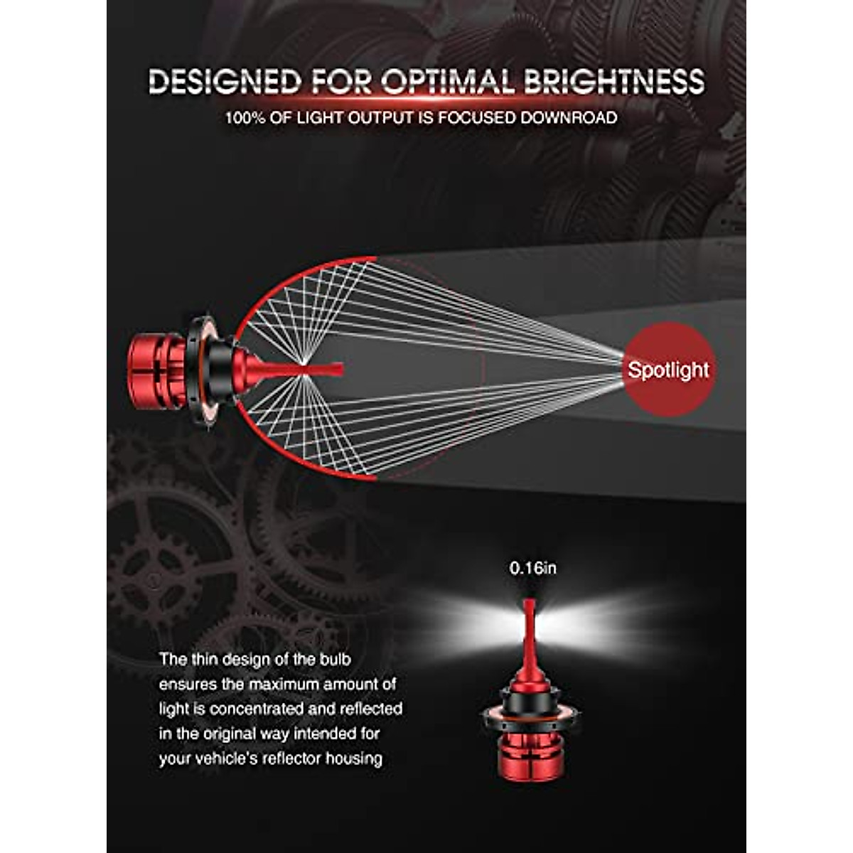 Torchbeam T2 H13/9008 LED Bulbs Kit, 16000 Lumens 6500K Super Bright Replacement Bulbs, 400% Brightness Plug and Play with Fan 50,000 Hours Lifespan, Pack of 2