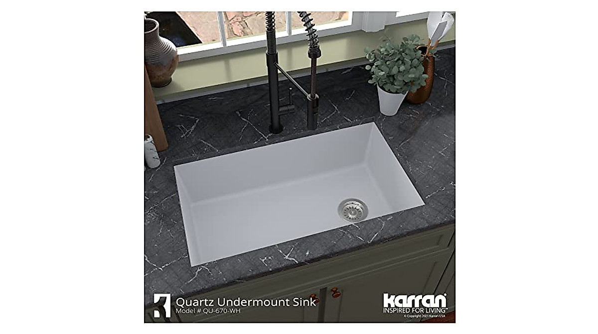 Karran QU-670 Undermount Quartz Composite Sink | Durable & Modern