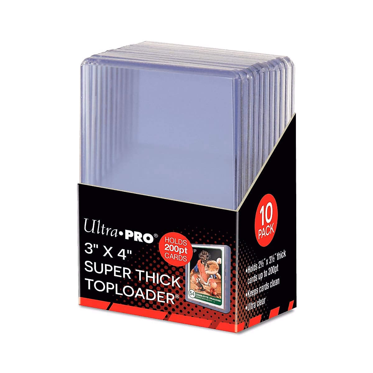 Ultra-Pro 159480 Toploader Game 3" X 4" Super Thick, 10 Pieces, Clear, 15286
