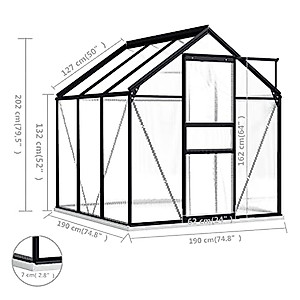 YEZIYIYFOB 6x6x6.7 FT Greenhouse Plastic Shed Green House for Plants Greenhouses for Outdoors Outside Heavy Duty Prefab House Garden Shed Aluminum Frame Polycarbonate Panels UV-Resistant 213 ft³