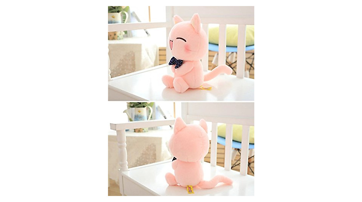 Cute Pink Cat Plushie - 11-Inch Kawaii Plush Toy for Kids