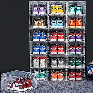 AOHMPT 36 Pack Shoe Organizer Stackable Shoe Box Foldable Storage Bins Shoe Container Box Large Size Shoe Bins
