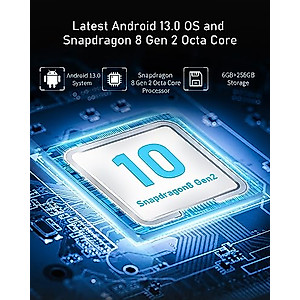 SANSHREUNI K60 Unlocked Cell Phones, 6GB+256GB Android 13 Unlocked Phone, 6.7" Screen+ Display 120HzD, 64MP Camera, Octa-Core CPU, 5500mAh Battery, GPS, AI Face, Dual SIM 5G Phone (White)