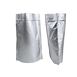 (50) - 8"x12"x4" Zip Seal Stand Up One Color Mylar Bag Gusseted Pouches - 5 mil Genuine Resealable Aluminum Foil-Lined Bag for Long Term Food, Grain, Baking, Coffee, Storage Container