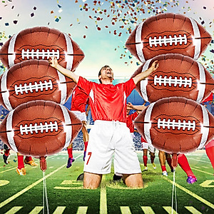 27 Inch Football Balloons, 6 Pcs Football Foil Balloons - Super Bowl & Tailgate Party Decor