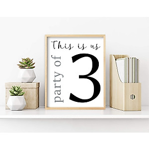 Party of 3, Party of 4, Party of 5 Wall Decor (Unframed Farmhouse Print - Multiple Sizes, Party of 5 Sign, Party of Five Family Sign, Party of Five Sign, This Is Us Art, Party of 5 Family Sign)