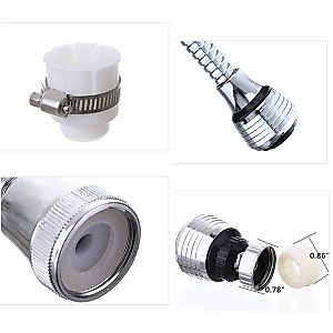 alfyng 3 Pack Faucet Extension Tubes - Kitchen Faucet Extender, Flexible 360 Degrees Stainless Steel Faucet Sprayer Extension, Water Saving Device Anti-Splash Faucet 2 Modes with Universal connector