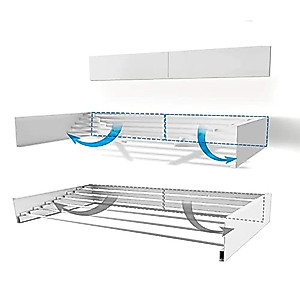 Lader Ned Wall Mounted Drying Rack, Elegant Towel Rack & Clothes Drying Rack Collapsible for Laundry Space-Saving, Folding, Stainless-Steel 60lbs Capacity 40" (White)