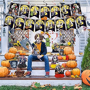 Nightmare Birthday Decorations Party Supplies, Christmas Nightmare Banner,Hanging Swirls and Table Decorations Honeycomb Centerpieces for Nightmare Party decoration