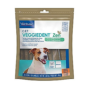 Virbac C.E.T.VEGGIEDENT Zen Tartar Control Chews for Dogs - Small