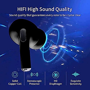 QiTooMar Mini Wireless Earbuds for Men/Women, Waterproof Sports Bluetooth Headphones, Stereo Noise Canceling in-Ear Headset Buds Earphones, 24Hours Support for Smartphone（Black）