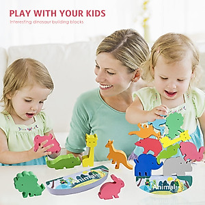 Wooden Stacking Animal Toys for Kids 3-5 Years, Animal Stacking Toys for Party Favors Classroom Exchange Gifts, Building Wooden Blocks, Family Ideal Christmas and Birthday Easter Gifts