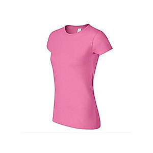 Gildan Women's Softstyle Cotton T-Shirt, Style G64000L, Multipack, Azalea (2-Pack), Small