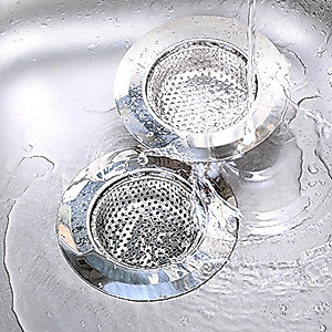 NHSUNRAY 2pcs Stainless Steel Kitchen Sink Strainer Heavy-Duty Drain Filter Fit for Drain Filter for Kitchen Bathroom Basin Laundry Stop Hair Disposal Waste
