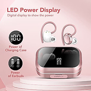 KT1 Ear Buds Wireless Earbuds V5.3, 120H Playtime, Bluetooth Earbuds for Small Ear, IPX7 Waterproof Running Headphones, Deep Bass, Over Ear Sport Earbuds Wireless Bluetooth Earphones for Android iOS