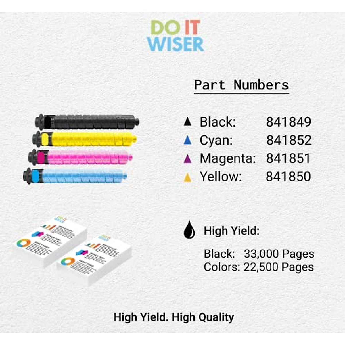 Do it Wiser Compatible Printer Toner Cartridge Replacement for Ricoh 841849 for use in Ricoh MP C6003 MP C4503 MP C5503 MP C6004 (1Pack - Black)