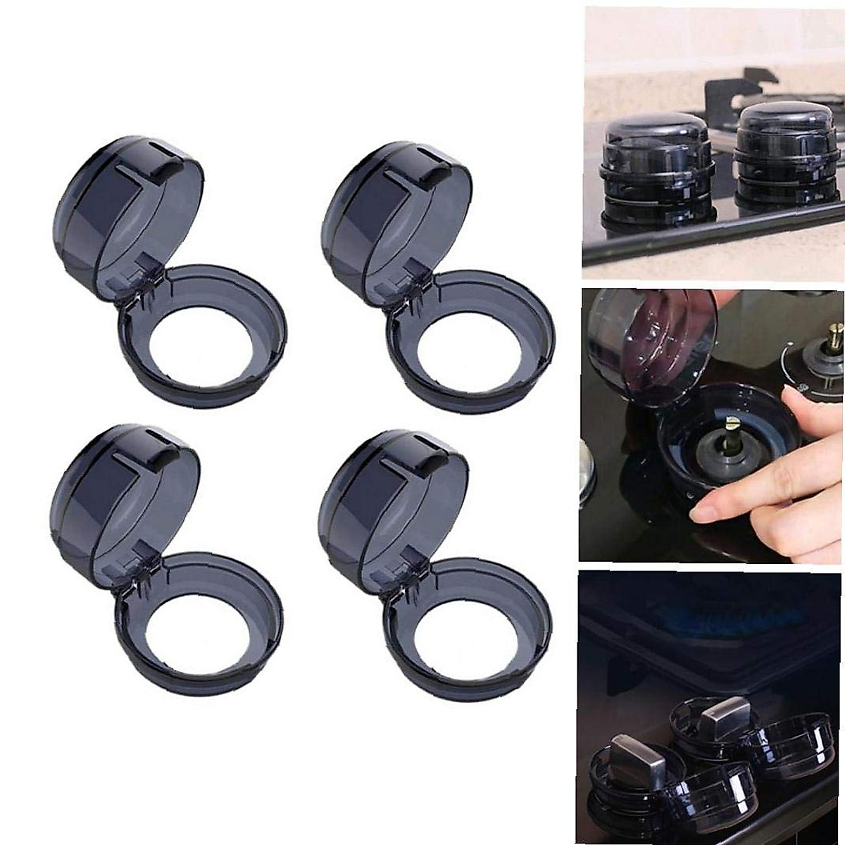 LHDD Gas Safety Covers Stove Oven Knob Protector Cover Child Safety Protector for Cooker Knob Kitchen Guard 4PCS Home Tools Gadgets, Standard