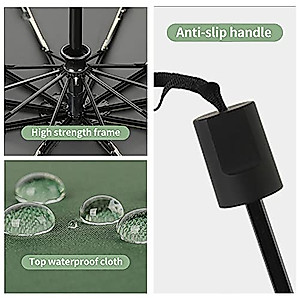 GENMAI SOEASY Compact Travel Umbrella for Rain,8 Ribs Strong Windproof Umbrellas Auto Open & Close Collapsible Small Folding Portable Umbrella for Car,Backpack Men and Women Manual Black