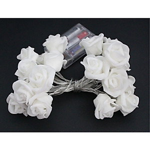 Fantasee - LED Rose Flower String Lights Battery Operated, Decoration Rose Lights for Wedding Propose Marriage Home Room Party Birthday Festival Indoor Outdoor Decorations, 6.6ft 20 LEDs (Blue)