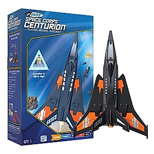 Estes 7291 Space Corps Centurion Flying Model Rocket Kit, Beginner Level, Launches Upright, Flies with Engines A Through C, Altitude 700 ft. 213 m., Small