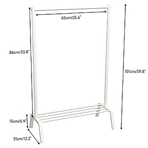 STWWO Kids Clothing Rack, Metal Dress Up Storage, Kids Costume Rack with Storage Shelf, Toddler Clothing Rack Organizer, White