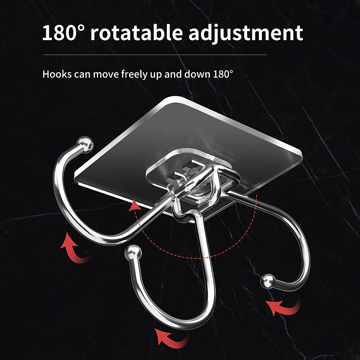 YHmall Wall Hooks 22lb(Max) Transparent Seamless Coat Hooks,Waterproof and Oilproof,Bathroom Kitchen Heavy Duty Self Adhesive Hooks (10,Pro Max)