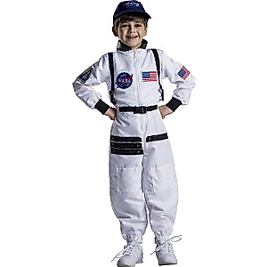 Dress Up America Astronaut Costume for Kids – NASA White Spacesuit for Boys & Girls