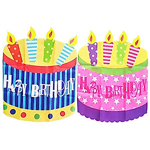 Chair Cover 2 Happy Birthday Birthday Cake with Candles Design (Boy and Girl)