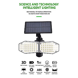 Wall Lights LED Solar Light PIR Motion Sensor Wall Lamp Outdoor Waterproof Solar (Emitting Color : Integrated-78 LED) (Integrated)