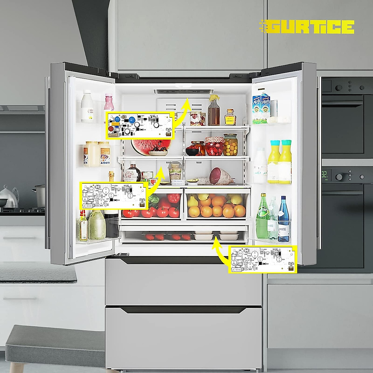 NEW 1 PCS W10515058 and 2 PCS W10515057 LED Light Set Compatible with Whirlpool Kenmore Maytag freezer refrigerator, Replaces WPW10515058, W10522611, AP6022533 PS11755866, WPW10515057